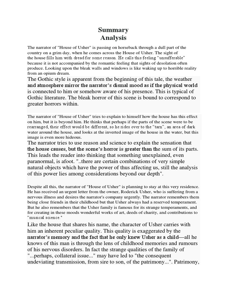 The Fall of The House of Usher 1 | PDF | Gothic Fiction | Horror Films