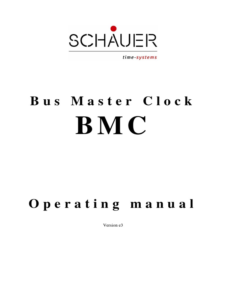 BMC Manual E3 | PDF | Menu (Computing) | Clock