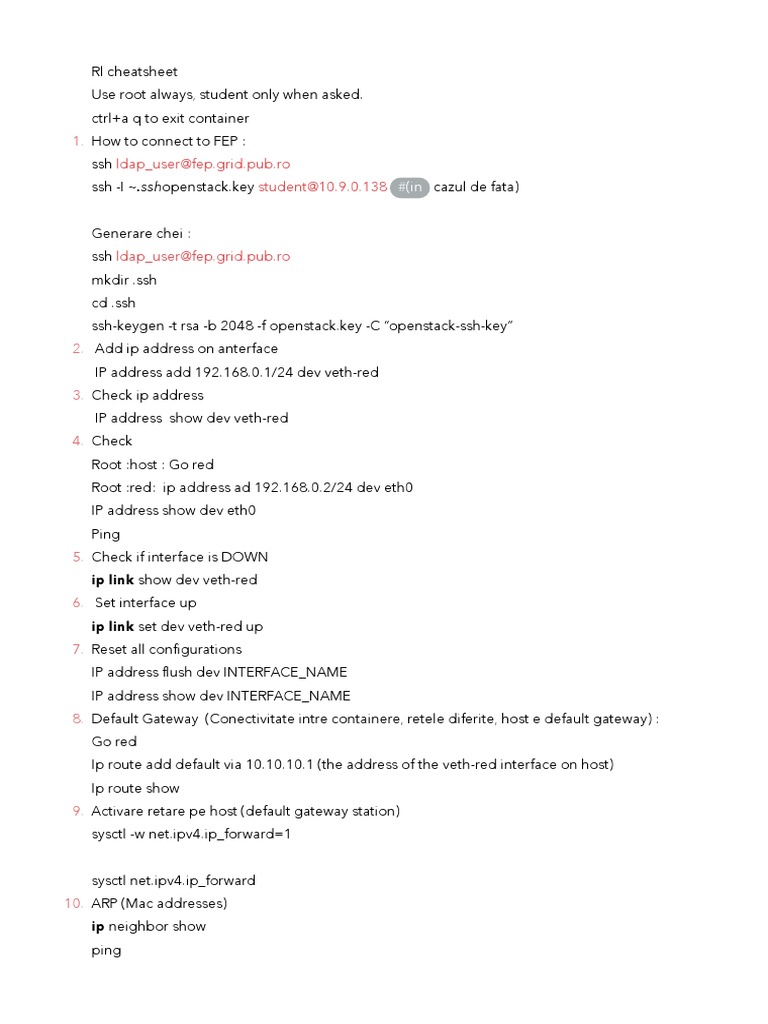 RL Cheatsheet | PDF | Ip Address | Secure Shell