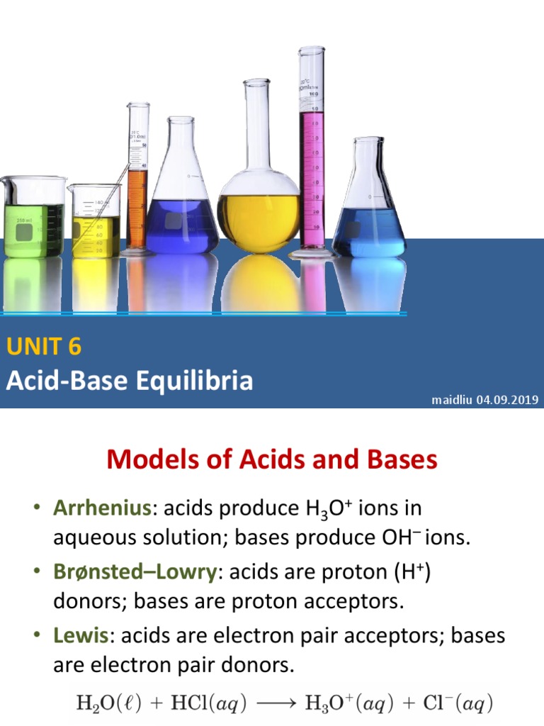 Acid-Base Equilibria and Definitions | PDF | Acid | Ph