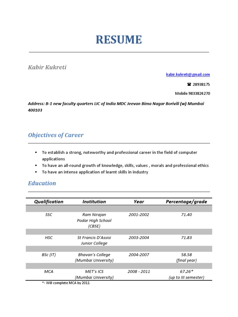 Resume Kabir | PDF | Computing | Computer Engineering