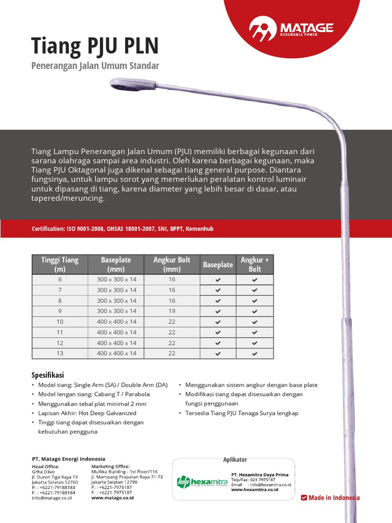 Brosur Tiang Pju PLN PDF | PDF