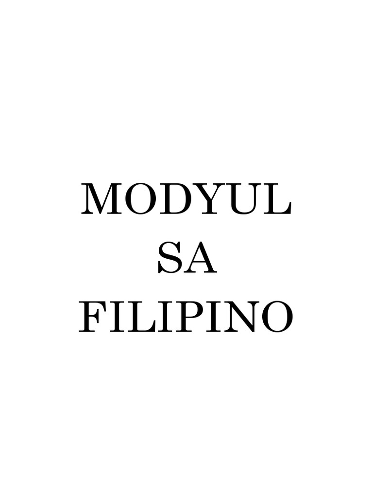 Modyul Sa Filipino | PDF