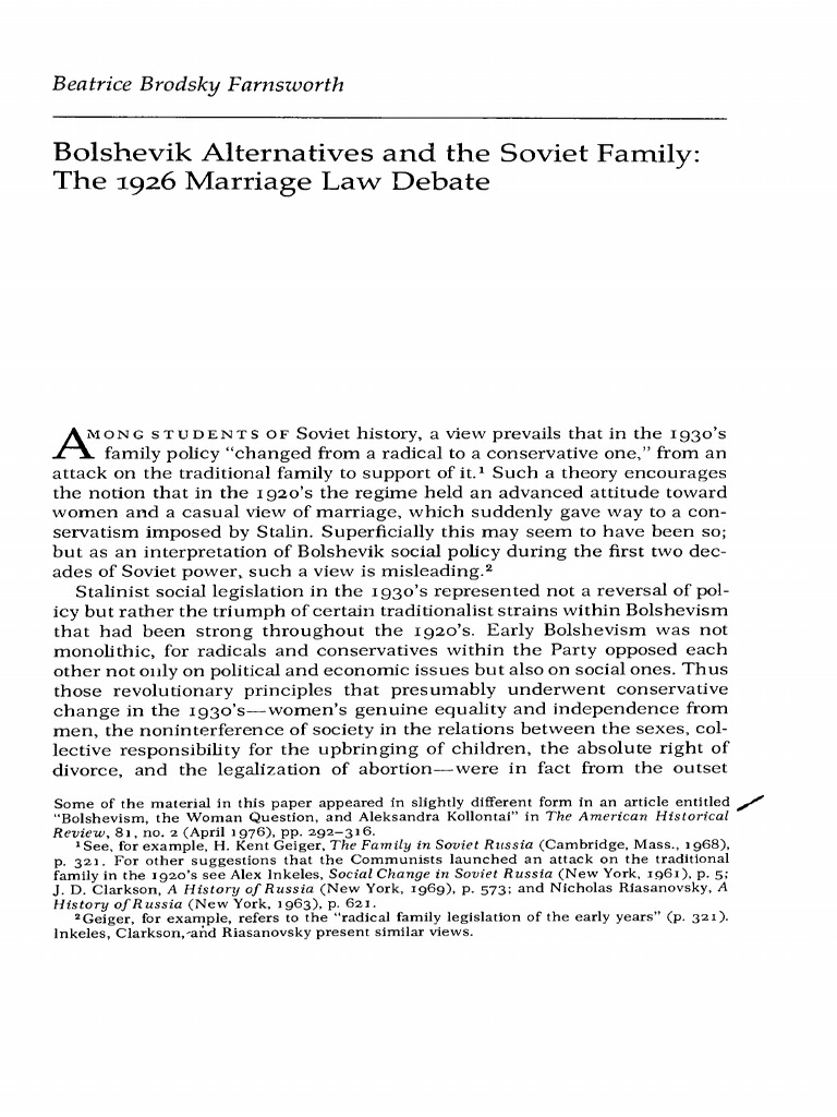 Soviet 1926 Marriage Law Debate | PDF | Marriage | Socialism