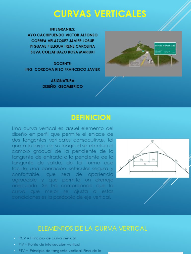 Curvas Verticales Grupo 5 | PDF | Curva | Pendiente