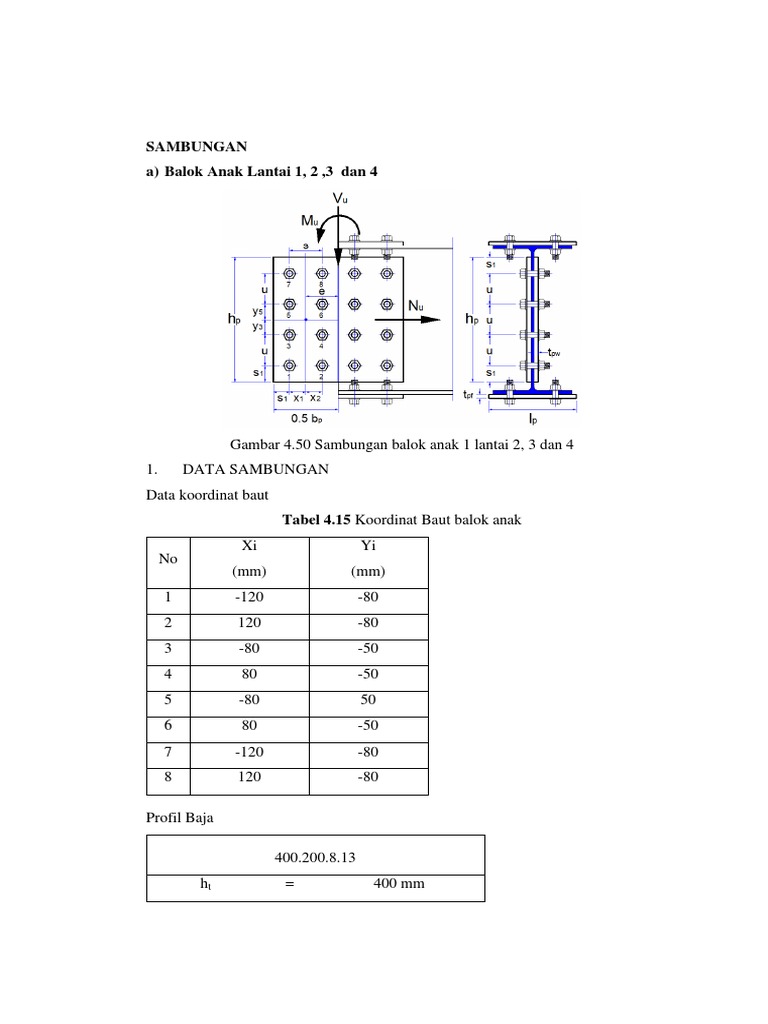 Sambungan Balok Dan Kolom H Beam | PDF