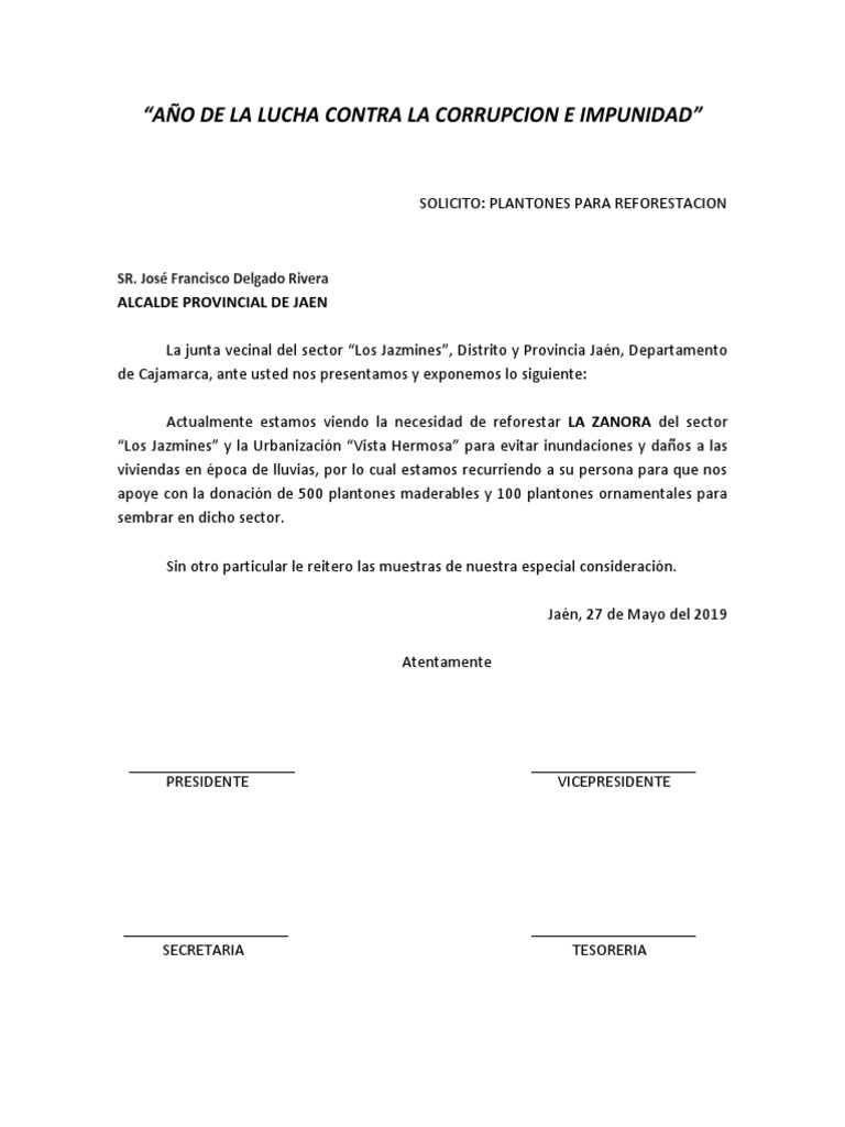 Solicitud de Reforestacion | PDF