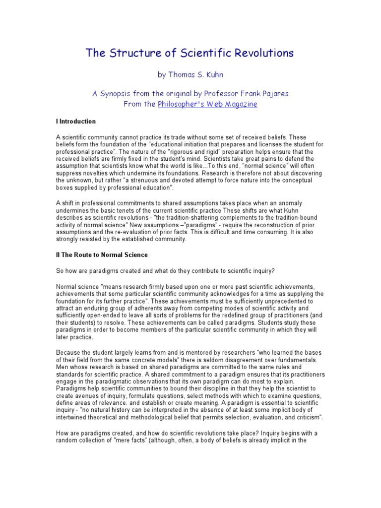 Kuhn's Scientific Revolutions Explained | PDF | Paradigm | Science