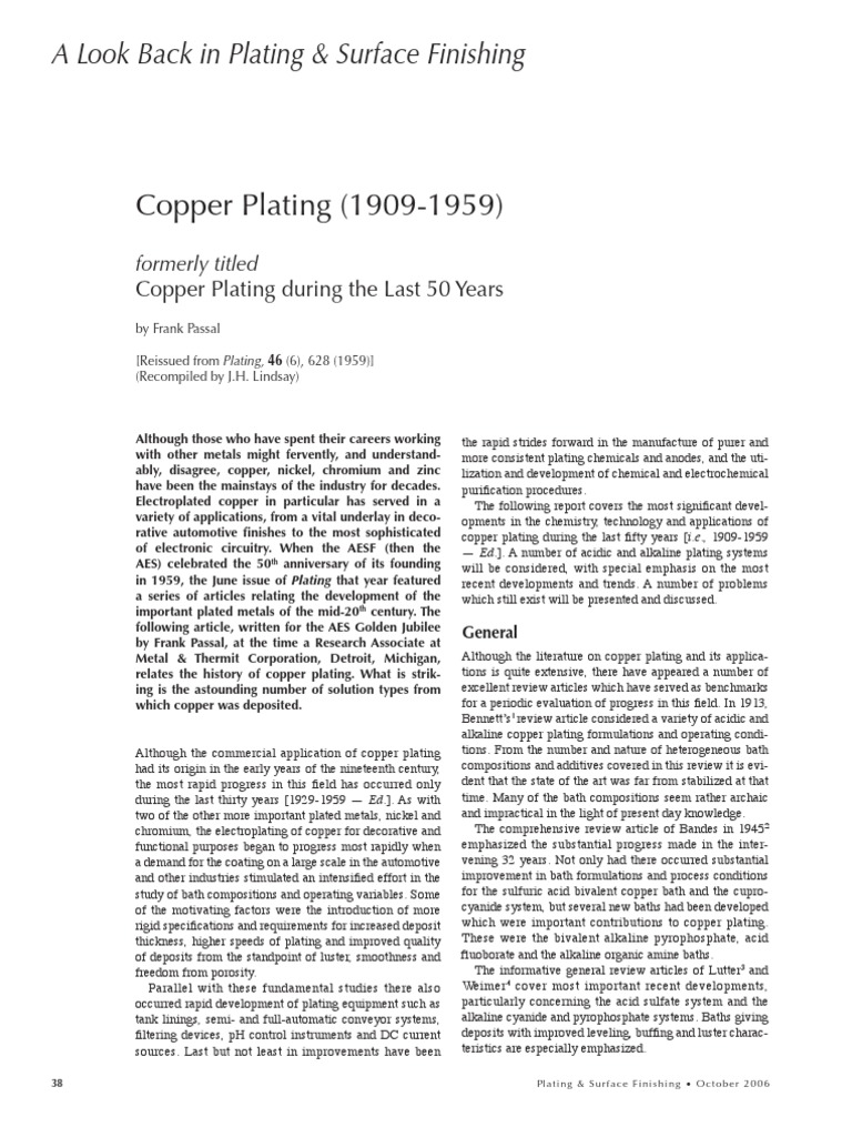 Cooper Plating | PDF | Phosphate | Copper