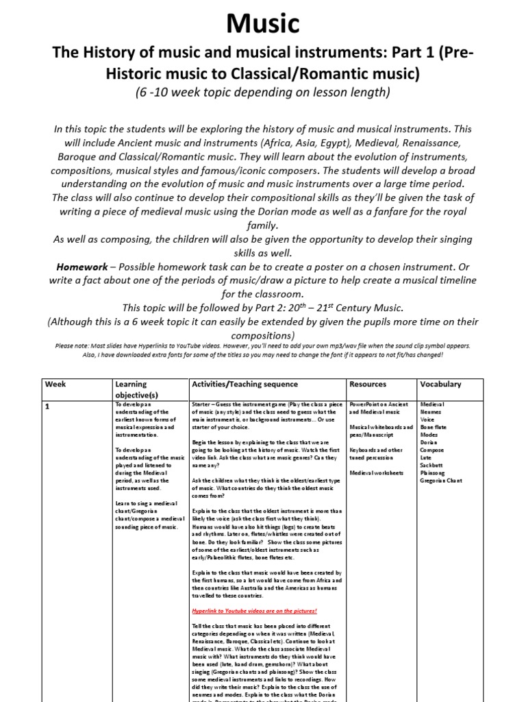 The History of Music Part 1 TES | PDF | Pachelbel's Canon | Classical Music