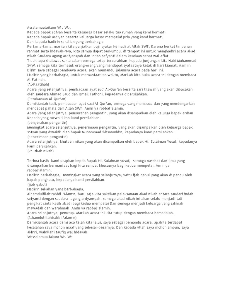 Panduan MC Akad Nikah Islami | PDF | Agama & Spiritualitas