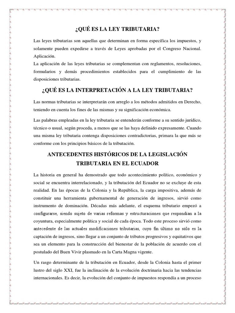 Qué Es La Ley Tributaria | PDF | Impuestos | Ciencias Políticas
