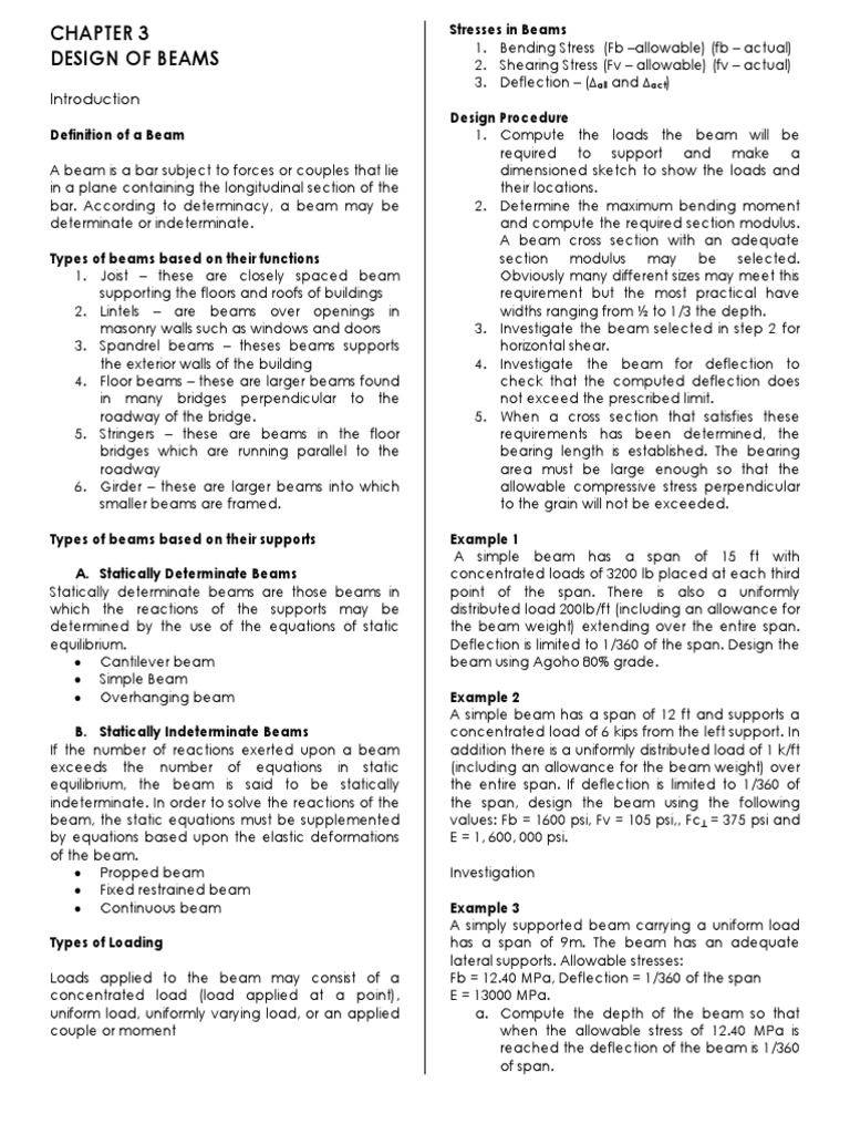 Design of Beams | PDF | Beam (Structure) | Column