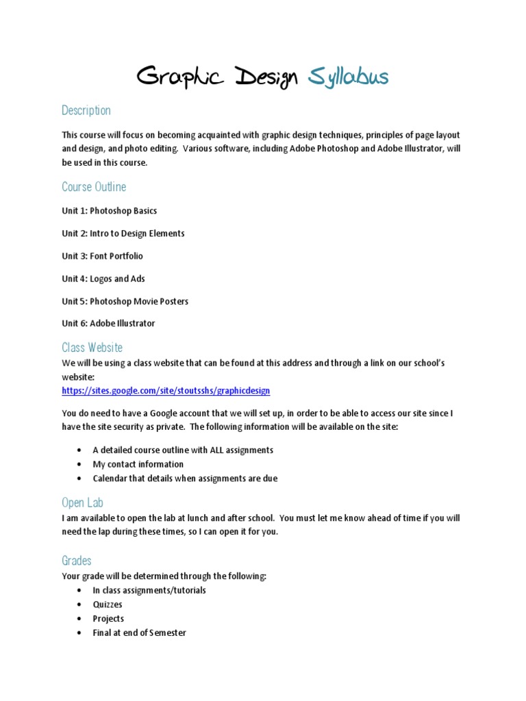 Graphic Design Syllabus PDF | PDF