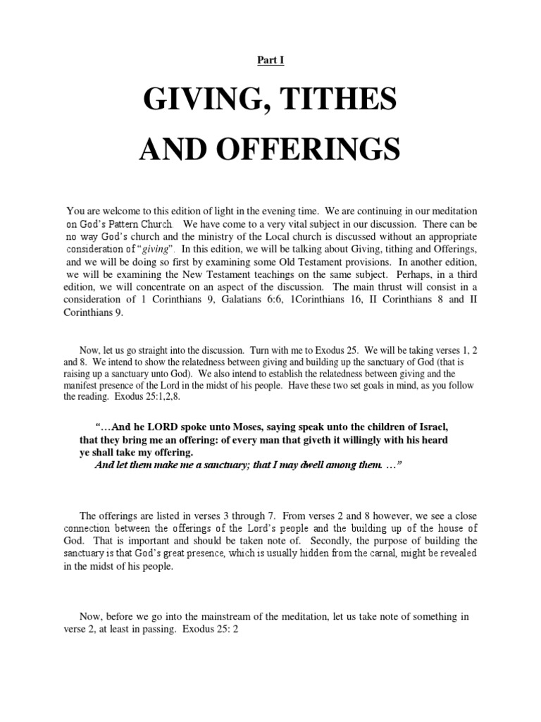 GIVING TITHES AND OFFERING Hope Ovwah | PDF | Tithe | Abraham
