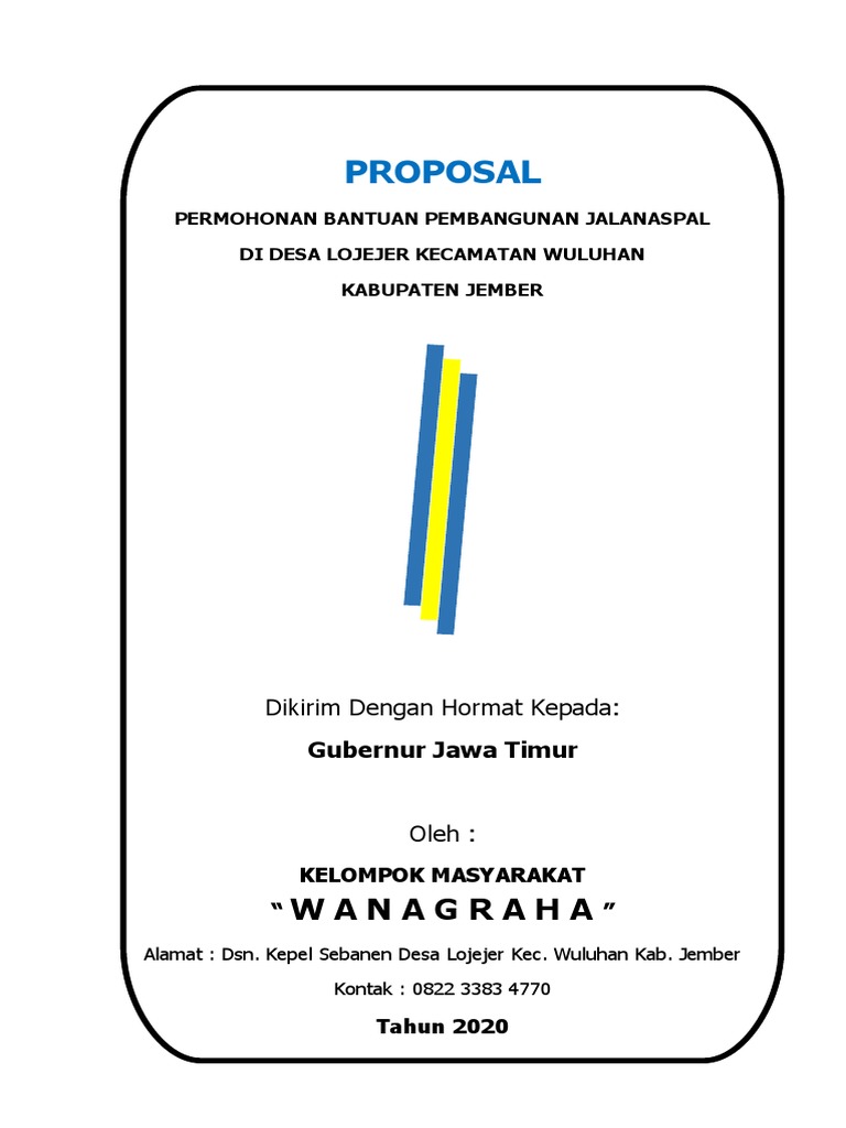 Proposal Pokmas Permohonan Bantuan Aspal Jalan | PDF