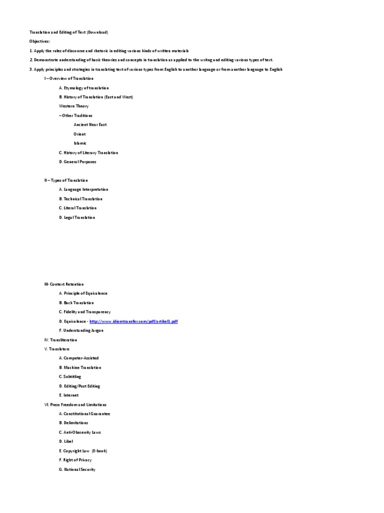 Translation and Editing of Text | PDF | Translations | Human Communication