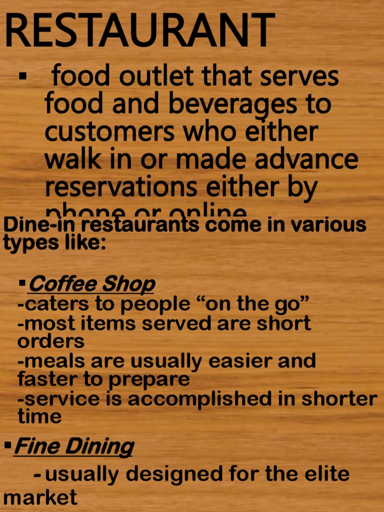 Restaurant Service | PDF | Restaurants | Waiting Staff