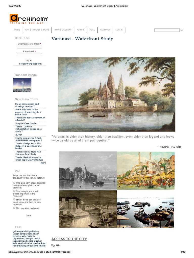 Varanasi - Waterfront Study - Archinomy | PDF | Nature