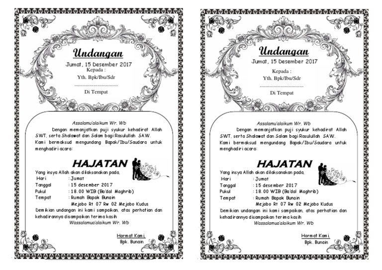 Undangan Hajatan | PDF