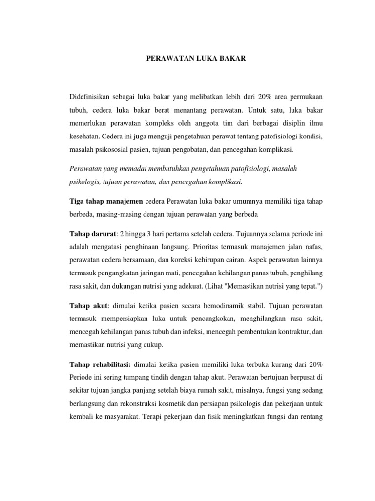 Jurnal Perawatan Luka Bakar | PDF