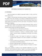 SSG Project Proposal - Teacher's Day | PDF | Behavior Modification ...