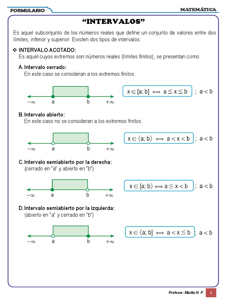 Formulario Matemática 3ro | PDF | Número racional | Intervalo (Matemáticas)