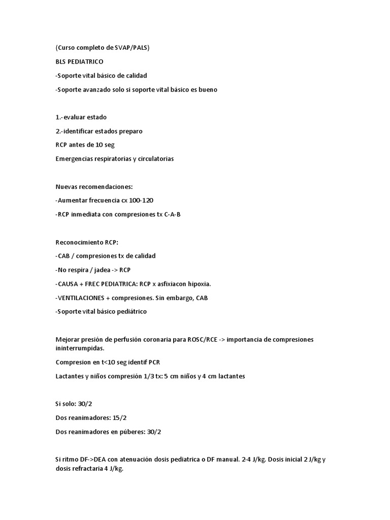 Curso Completo de SVAP | PDF | Reanimación cardiopulmonar | Emergencias ...