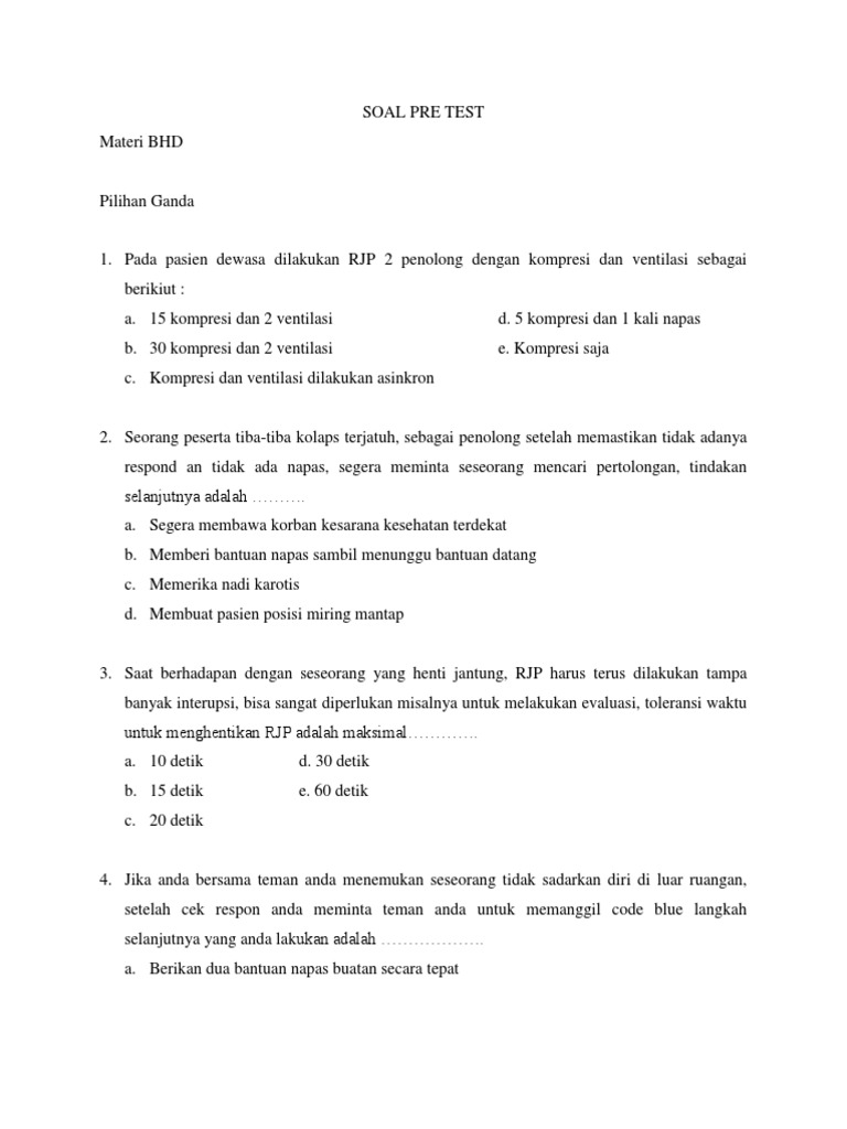 Soal Pre Test | PDF