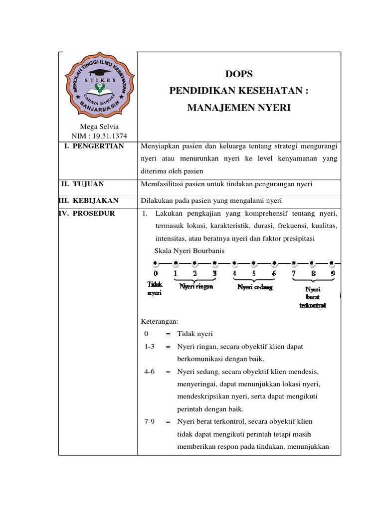 DOPS Dan LOG BOOK Manajemen-Nyeri | PDF