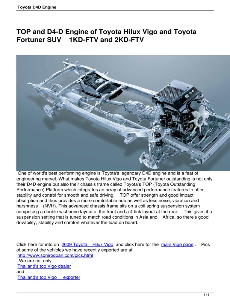 Toyota Hilux d4d Engine PDF | PDF | Diesel Engine | Internal Combustion ...