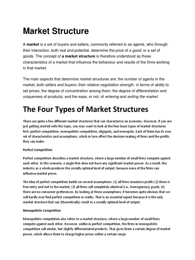 Market Structure | PDF | Monopoly | Perfect Competition