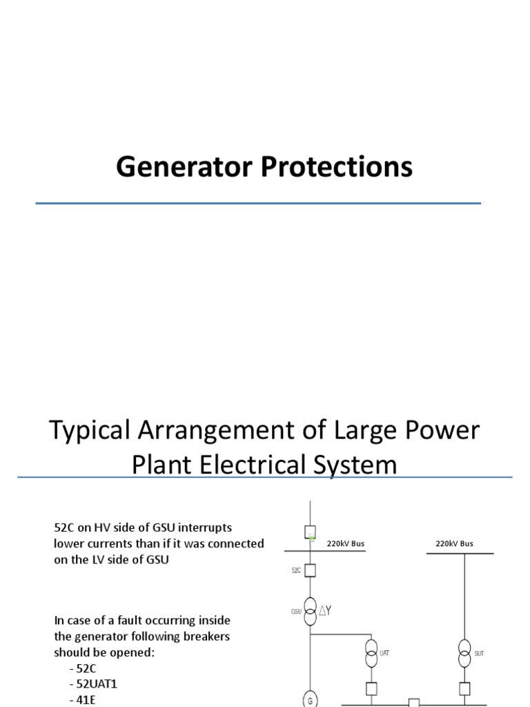 Generator Protection | PDF | Electric Generator | Relay