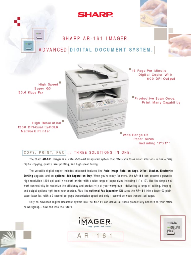 Sharp AR M161 | PDF | Fax | Photocopier