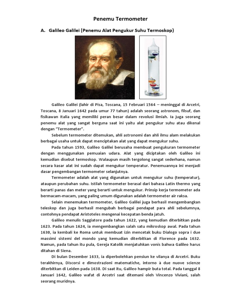 Penemu Termometer | PDF