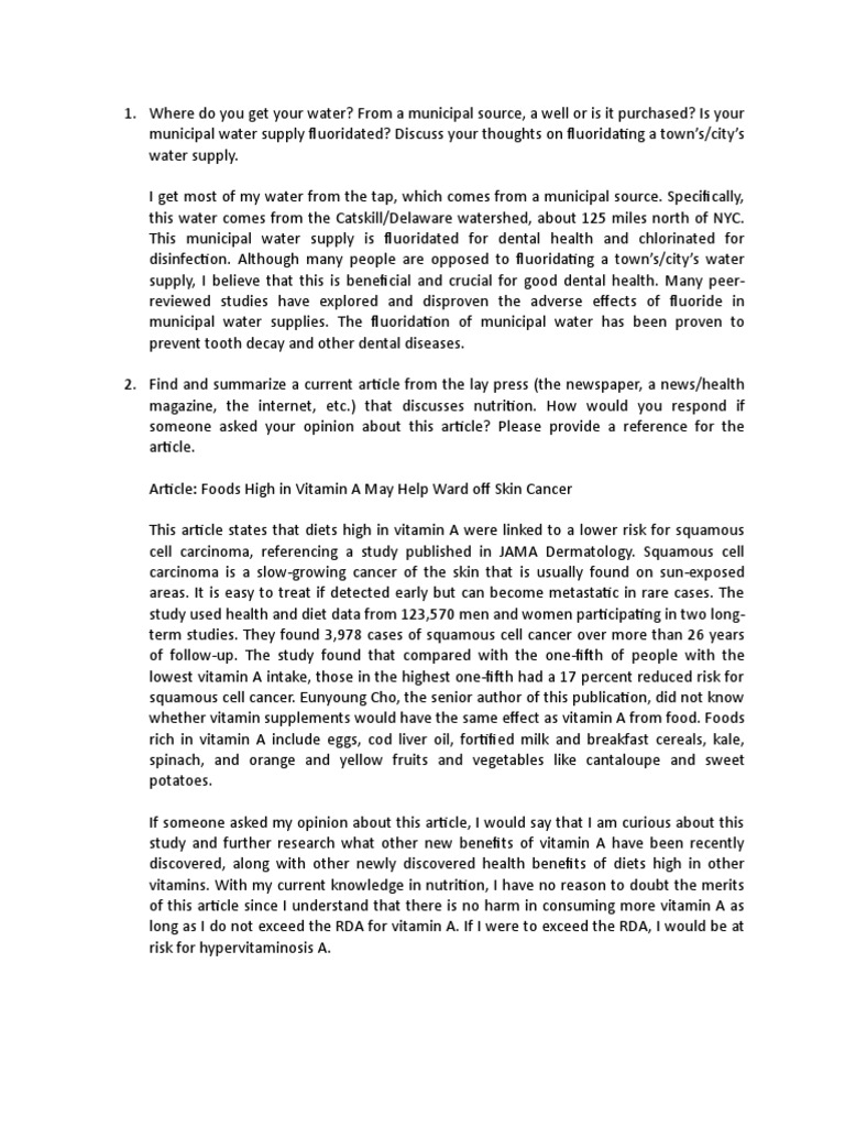 Module 6 Discussion | PDF | Vitamin | Vitamin A