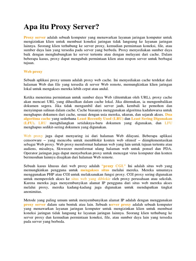 Apa Itu Proxy Server | PDF