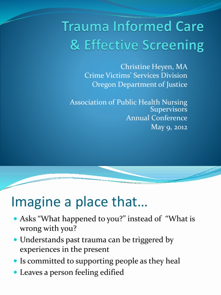 Understanding Trauma-Informed Care | PDF | Psychological Trauma ...