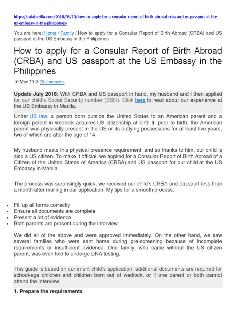 Consular Report of Birth Abroad.docx | United States Nationality Law ...