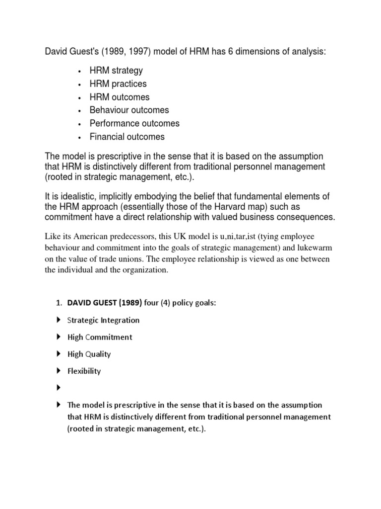 Guest HR Model | PDF | Human Resource Management | Strategic Management