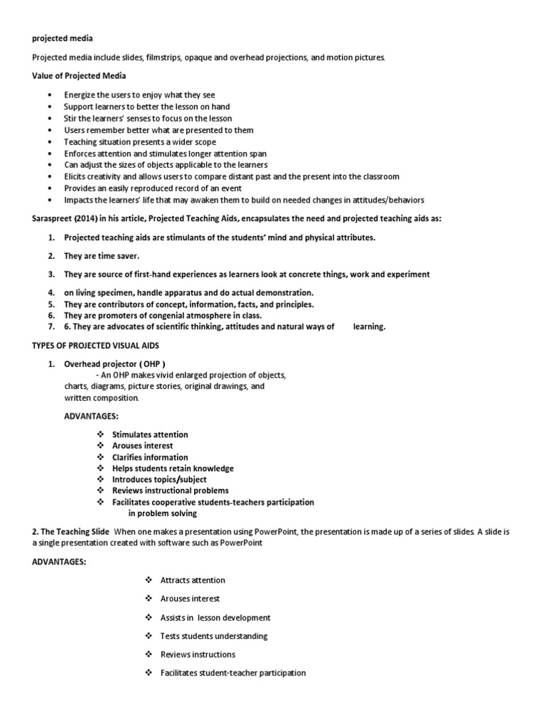 Projected Media Guide | PDF | Learning | Attention