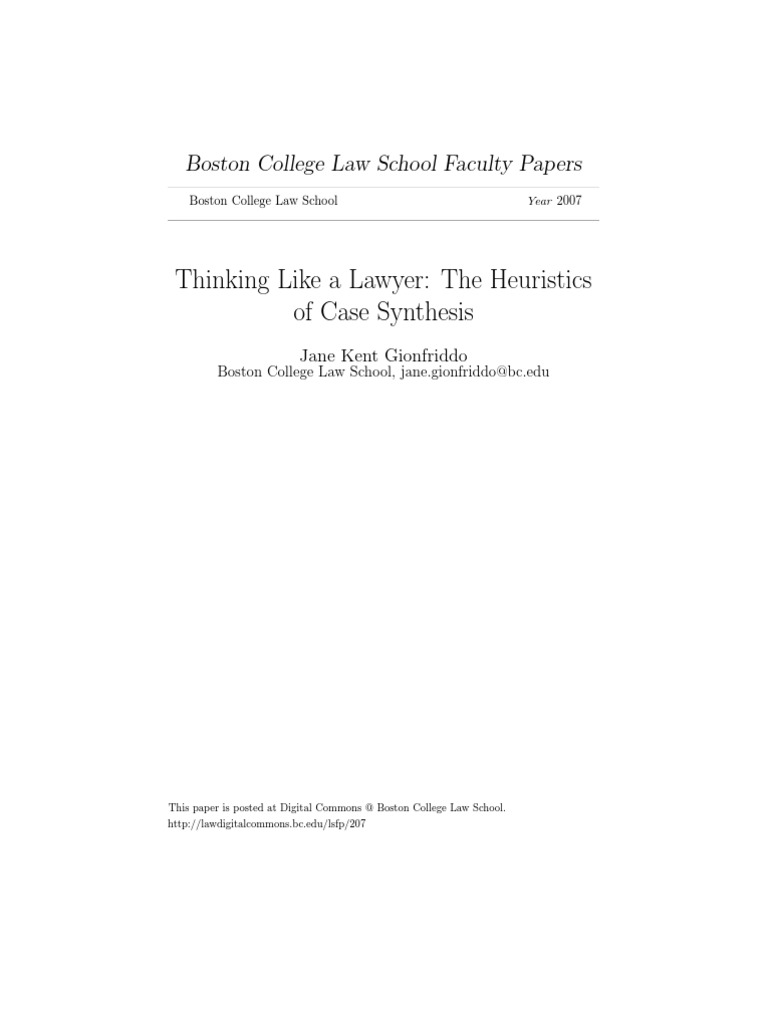 Case Synthesis | PDF | Precedent | Lawyer