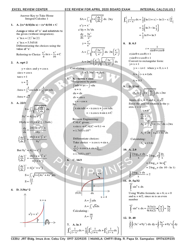 Integral Calculus 1 Solutions Guide | PDF | Teaching Mathematics | Calculus
