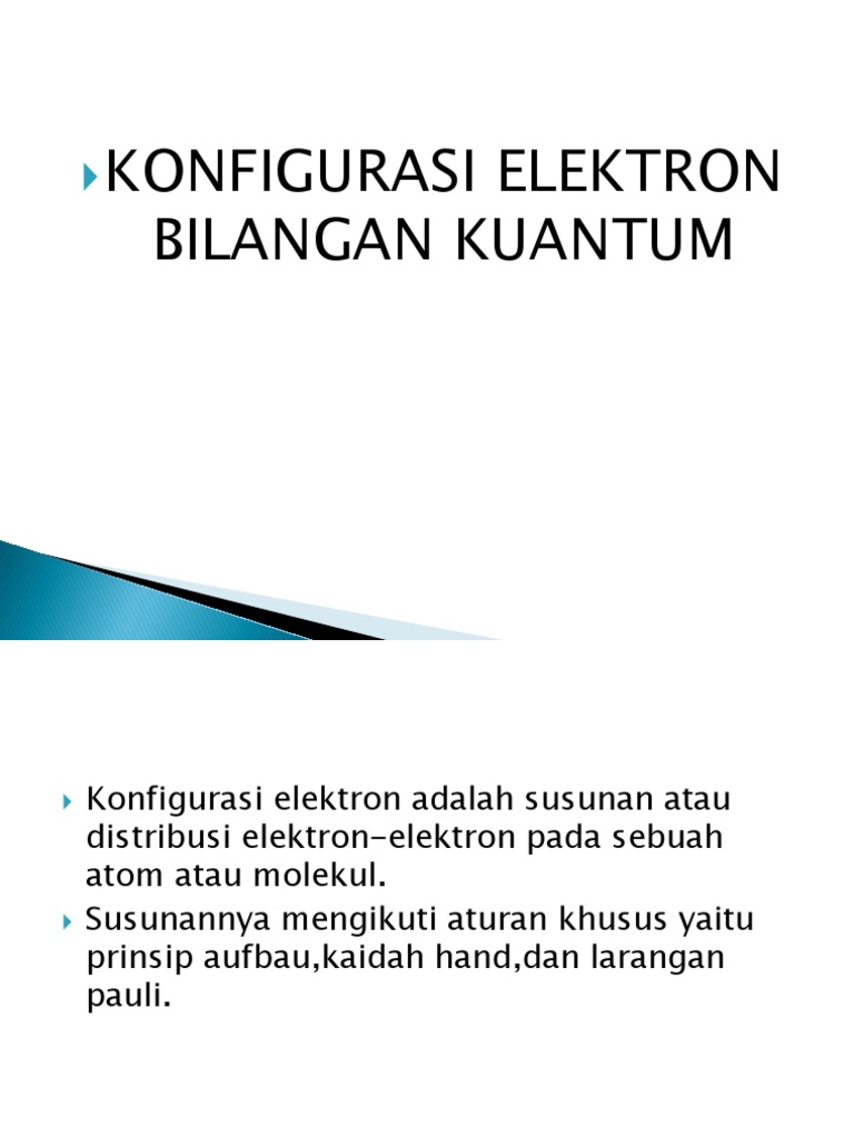Konfigurasi Elektron Dan Bilangan Kuantum | PDF