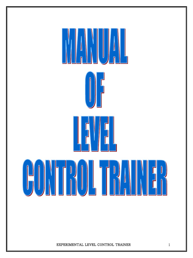 Level Control Trainer | PDF | Valve | Control Theory