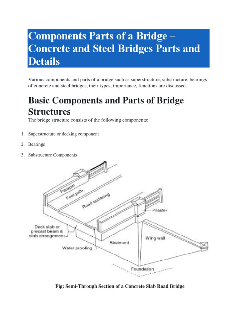 Components Parts of A Bridge | PDF | Bridge | Deep Foundation