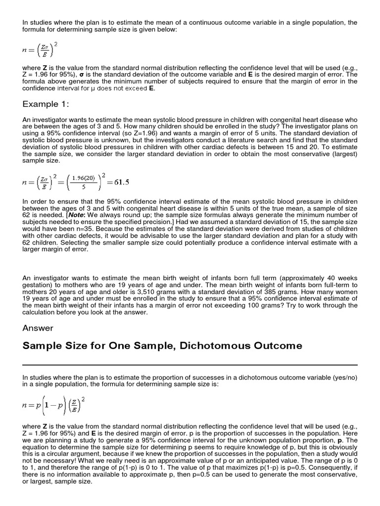 Stat Docs | PDF | Sample Size Determination | Confidence Interval