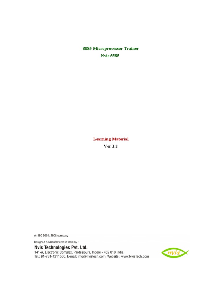8085 Microprocessor Trainer Manual | PDF | Central Processing Unit | Input/Output