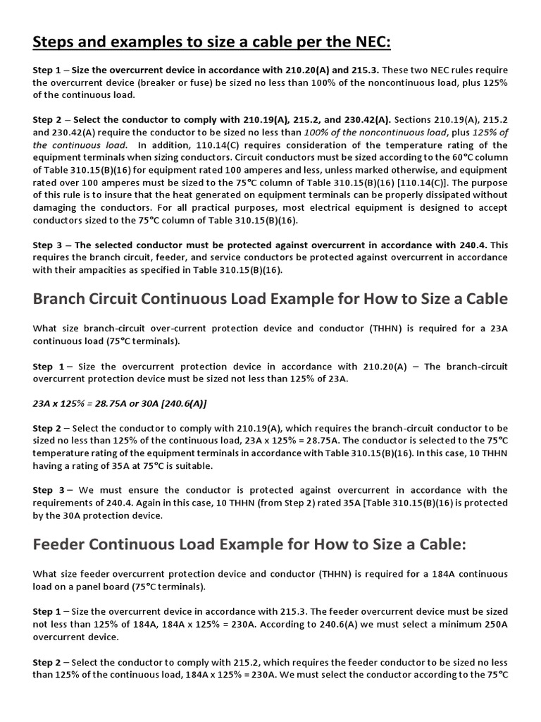Cable and Conduit Size Design Guide | PDF | Electricity | Electromagnetism