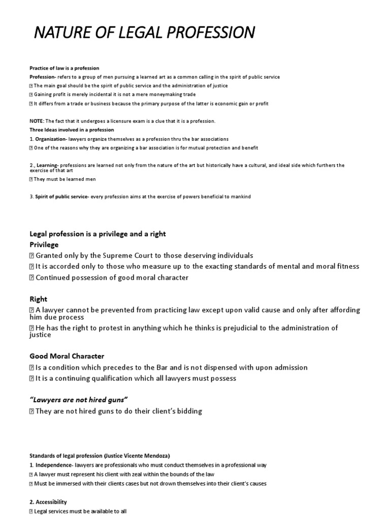 Class - 2 Nature of Legal Profession | PDF | Profession | Bar Association